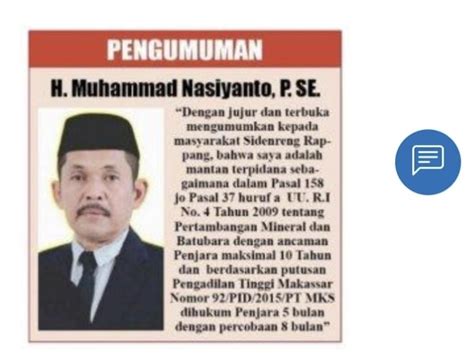 Calon Wakil Bupati Sidrap Umumkan Dirinya Sebagai Mantan Napi Sindosulsel