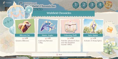 Infinity Nikki Путеводитель по событию Wishfield Journal на 5 й день