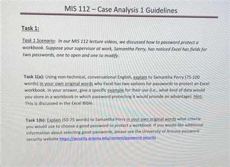 solved task 1 scenario in our mis 112 lecture videos we