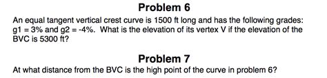 Solved An Equal Tangent Vertical Crest Curve Is Ft Long Chegg
