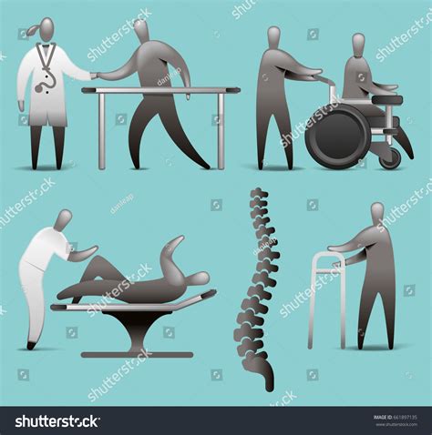 Physiotherapy Icon Set Stock Vector Royalty Free 661897135 Shutterstock