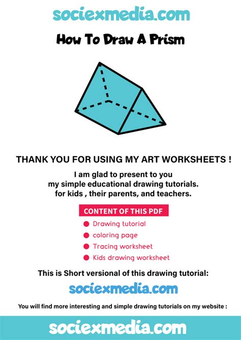 How To Draw A Prism Easy Step By Step Digital Pdf Art Tutorial For
