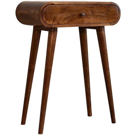 Mini Chestnut Wood 1 Drawer Console Table