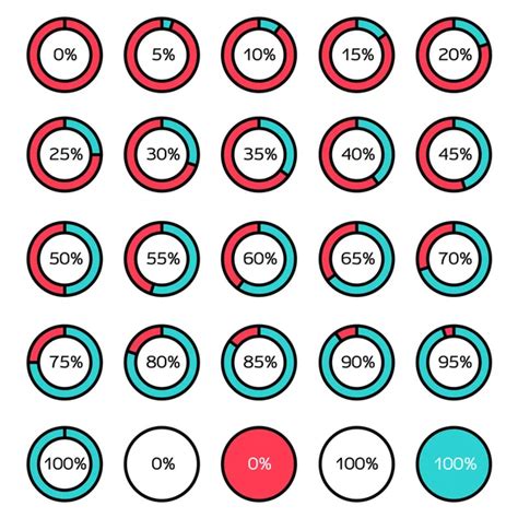 Circle Chart Graph Infographic Percentage Templates Collection Stock Vector Undrey