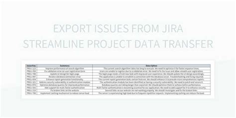 Export Issues From Jira Streamline Project Data Transfer Excel Template Free Download Pikbest