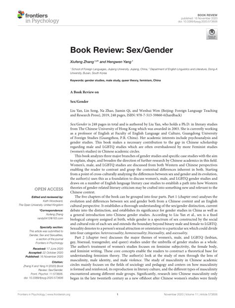 Pdf Book Review Sexgender