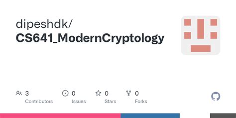 Github Dipeshdkcs641moderncryptology