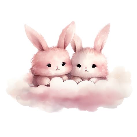 Ai Generated Hoppy Love Valentine Bunny Couple Adorable Rabbit Companions For A Romantic