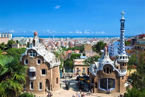 Park Guell View On Barcelona Editorial Photo Image Of Bright City