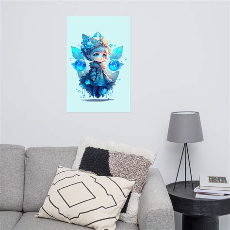 Blue Bubble Water Pixie Poster Etsy