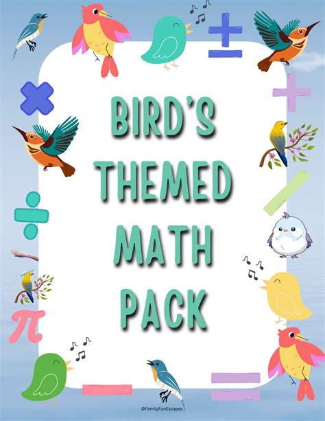 Bird Math Activity Pack Printable Math Worksheets Digital Download