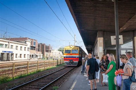 Riga Latvia August 20 2023 Selective Blur On A Crowd Of Passengers