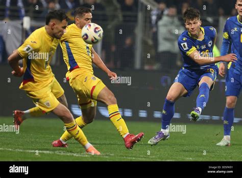 Bosnias Esmir Bajraktarevic Right Scores His Sides Second Goal