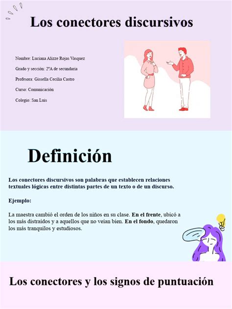 Los Conectores Discursivos Luciana Alizee Rojas Pdf