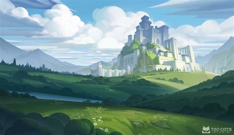 ArtStation - green castle landscape illustration, Top Cats in 2024 ...