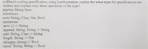 Solved Cheres A String Specification Using Larch