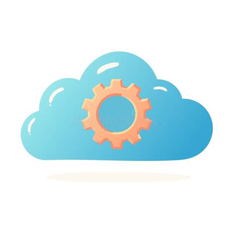 Cloud Computing Icon With Gear Data Processing Server Settings