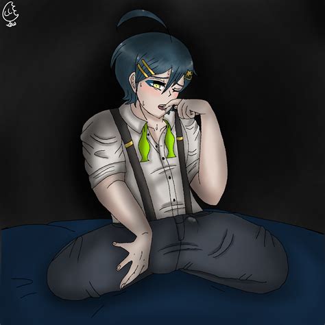 Rule 34 Ahoge Bed Blue Hair Boner Chiem David Danganronpa Danganronpa Despair Time Exhausted