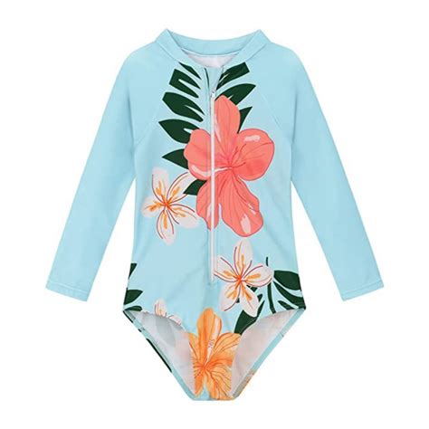 Gyratedream Girls Rash Guard One Piece Swimsuits Long Sleeve Upf 50