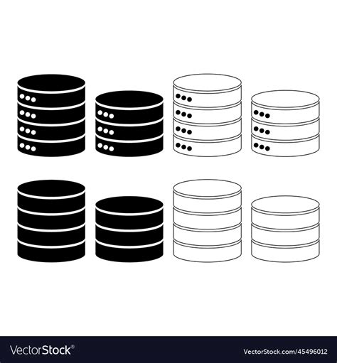 Set Of Database Storage Icon Internet Network Vector Image