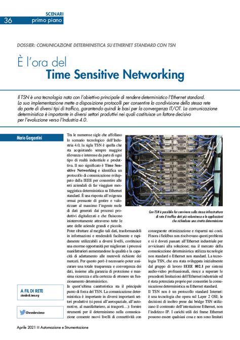 È lora del Time Sensitive Networking Automazione Plus