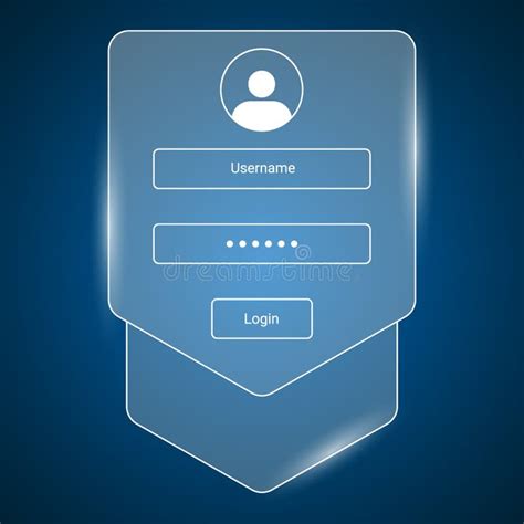 Modern Glassmorphism Login Ui Template Stock Vector Illustration Of