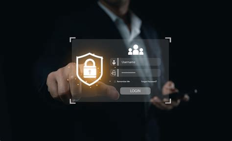 Premium Photo Businessman Touching Virtual Cybersecurity Login Panel