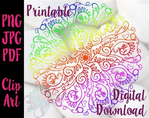 Fuck Off Damn It Mandala Mature Zetangle Svg Png Cricut