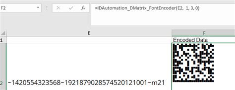 Encoding Mode For Gs1 Data Matrix Font Encoder In Excel
