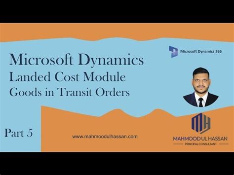 Mahmood Ul Hassan On Linkedin Goods In Transit Orders In Landed Cost Module Microsoft