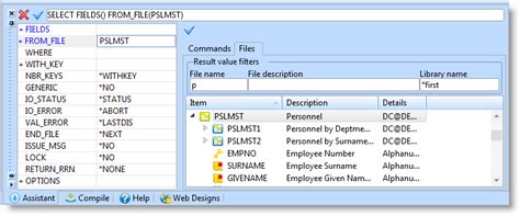 Specify Parameters Visual Lansa Documentation
