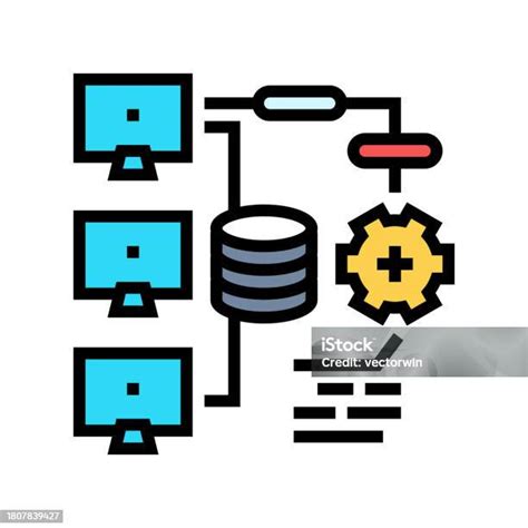 지속적 통합 소프트웨어 컬러 아이콘 벡터 일러스트레이션 개발에 대한 스톡 벡터 아트 및 기타 이미지 개발 데이터 벡터