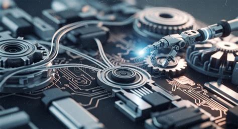 Machine Assembling Microchips Stock Illustrations 74 Machine