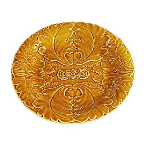 Porcelain Leaf Pattern Plate Set Of 4 Antique Farmhouse