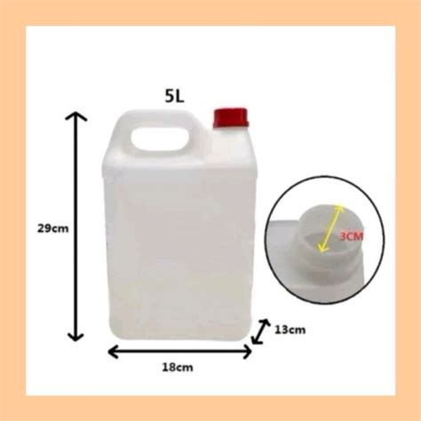 [ready Stock] Hicook 5l Empty Bottle Plastic Jerry Can Empty Pail Tong Air Bekas Air Minuman