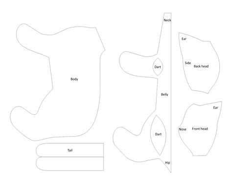 Printable Simple Cat Plush Pattern