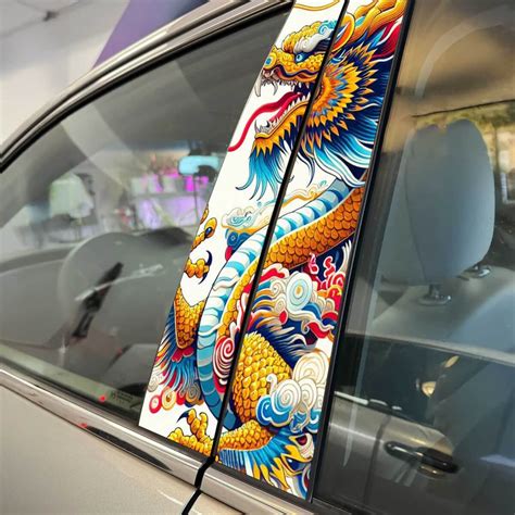 Us American Anime Style Pillar Doors Car Decal Sticker Wrap Custom