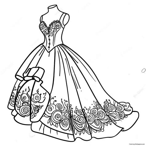 Quinceanera Dress Coloring Page 57563 45548
