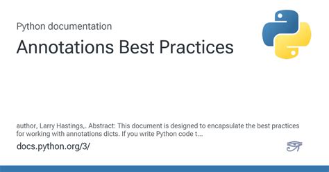 Annotations Best Practices — Python 3137 Documentation