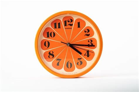Vintage Orange Wall Clock