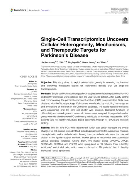 Pdf Single Cell Transcriptomics Uncovers Cellular Heterogeneity