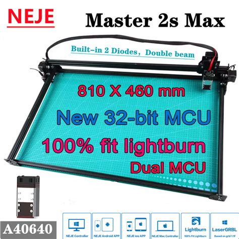 Neje Master 2s Max A40640 Cnc 레이저 조각기 절단기 절단기 Lightburn Bluetooth 목재 금속