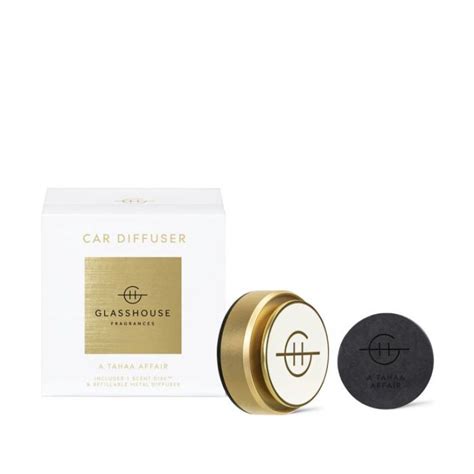 Glasshouse Fragrances Gold Car Diffuser A Tahaa Affair