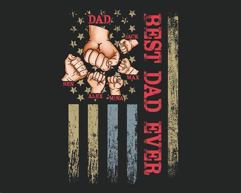 Best Dad Ever Png For Fathers Day Png American Flag Png