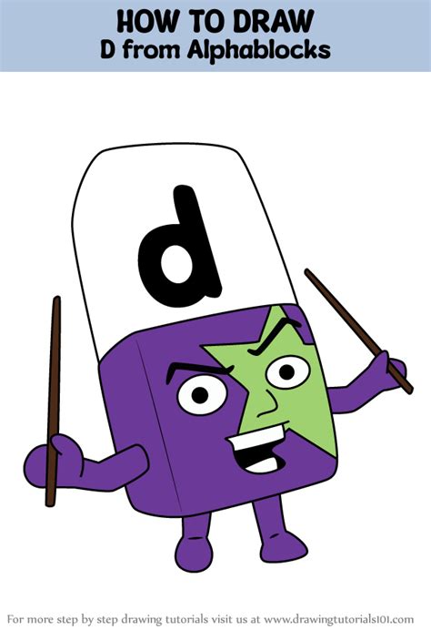 How To Draw D From Alphablocks Alphablocks Step By Step
