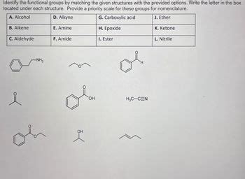 Answered Identify The Functional Groups By Matching The Given Structures With The Provided
