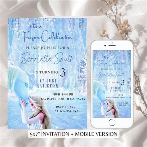 Elsa 5th Birthday Party Invitation Etsy
