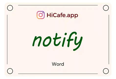 English Word Notify Meaning And Definition Hicafe