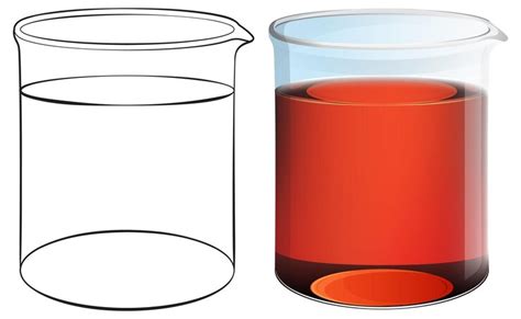 Premium Vector Empty And Full Beaker Illustration