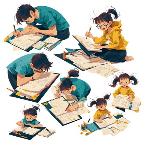 Teachers Preparing Homework Assignment Sheets Premium Ai Generated Vector